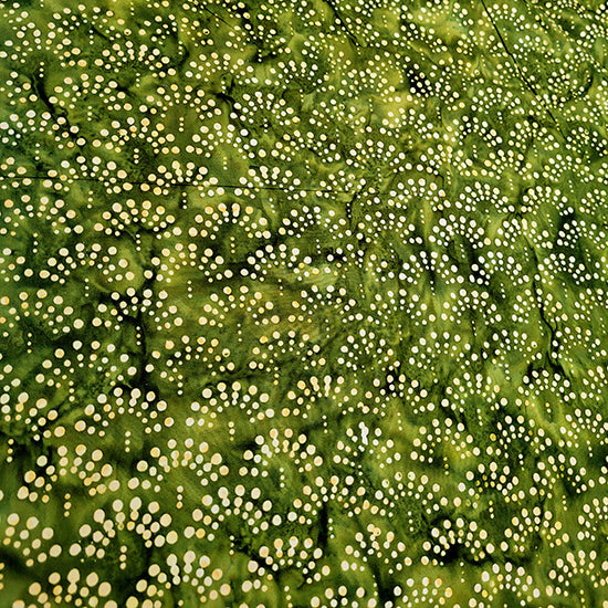 Clam Dots on Olive Green Batik Cotton Fabric | Island Batiks – Colorado ...