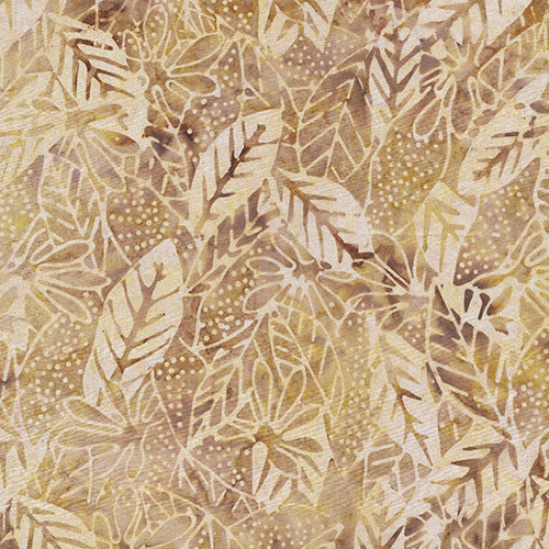Leaves on Tan Batik Cotton Fabric by Marcus Fabrics – Colorado ...