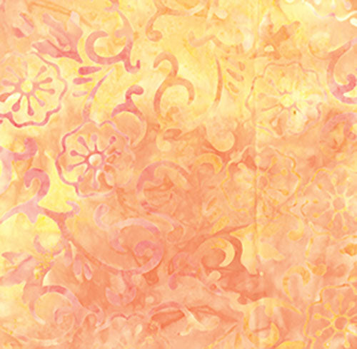 Floral Peach Batik Cotton Fabric by Benartex – Colorado Creations Quilting